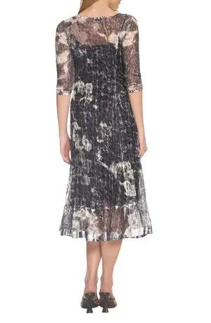 Komarov Lace Overlay Cocktail Dress