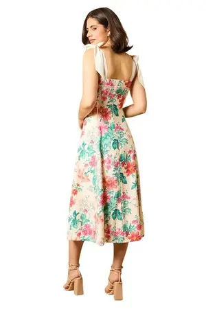 OASIS Bow Strap Midi Prom Dress