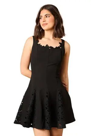 OASIS Lace Godet Mini Dress