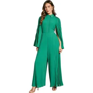 Coast Pleated Wide Leg Jumpsuit - Emerald