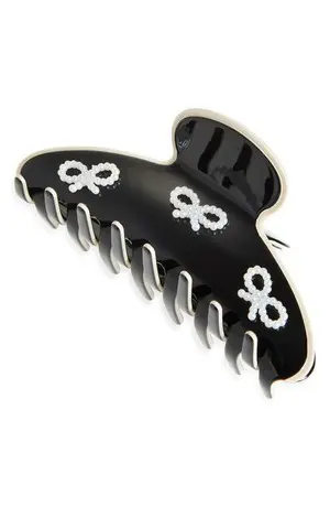 L. Erickson Owen Faux Pearl Claw Clip - Black/white