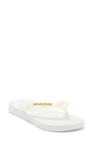 Havaianas Metallic Logo Flip Flop - White