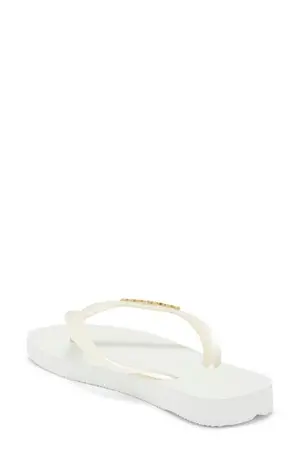 Havaianas Metallic Logo Flip Flop - White