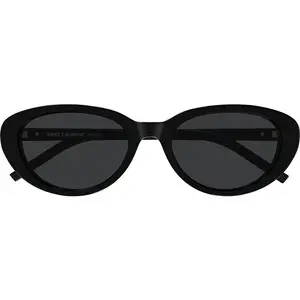 Saint Laurent 55mm Round Sunglasses - Black