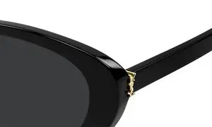 Saint Laurent 55mm Round Sunglasses - Black