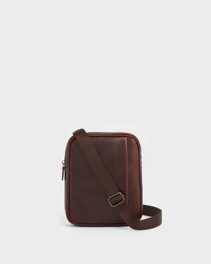 OSPREY LONDON Carter Small Leather Messenger Bag - Chestnut
