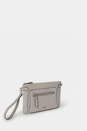 OSPREY LONDON Ruby Leather Crossbody Clutch - Stone