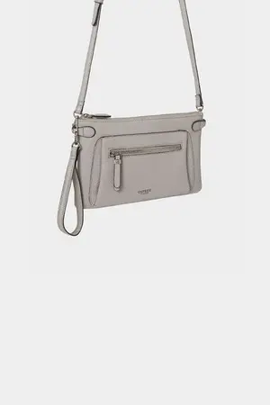 OSPREY LONDON Ruby Leather Crossbody Clutch - Stone