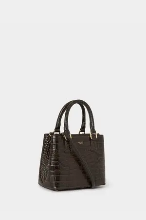 OSPREY LONDON Mini Adaline Croc Embossed Leather Grab Bag