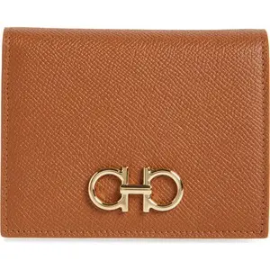 FERRAGAMO Gancini Compact Wallet Natural Resort