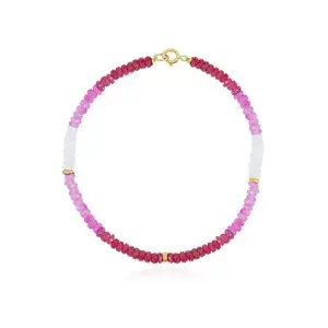 THE LOVERY 14k Yellow Gold Beaded Bracelet - Ruby