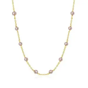 THE LOVERY FINE JEWELRY Pearl Chain Necklace - Pink Pearl
