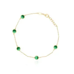 THE LOVERY FINE JEWELRY Bubble Chain Bracelet - Malachite
