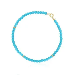 THE LOVERY FINE JEWELRY 14k Yellow Gold Beaded Bracelet - Turquoise