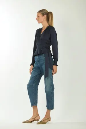 SECRET PON-PON Hailey Wrap Top - Midnight Navy