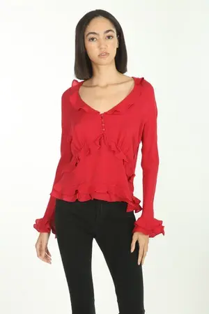 SECRET PON-PON Sander Blouse - Lipstick Red