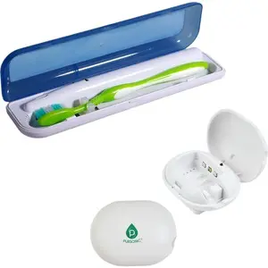 PURSONIC Uv Toothbrush Sanitizer & Portable Toothbrush Sterilizer Bundledual Protection For A Cleaner Smile Anywhere - White