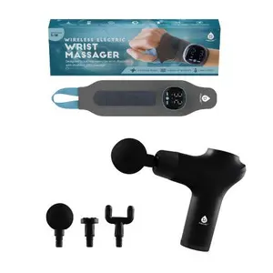 PURSONIC Ems Wrist Massager & 3-speed Massage Gun Bundletargeted Relief & Muscle Recovery For Hands - Black