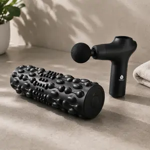 PURSONIC 3-speed Massage Gun & Vibrating Foam Roller - Black