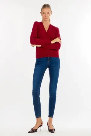 SECRET PON-PON Jacqueline Cashmere-wool Cardigan - Crimson Red