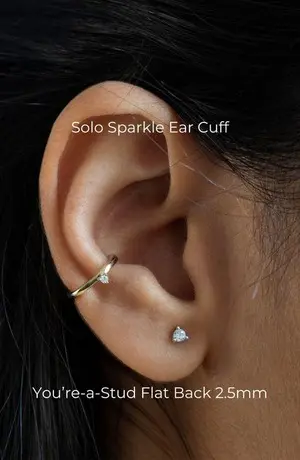 SEED2STONE Sterling Ear Cuff With Lab-grown Diamond