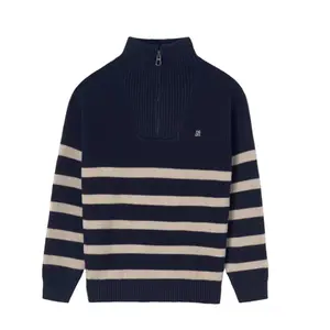 MAYORAL Striped Zip-neck Sweater