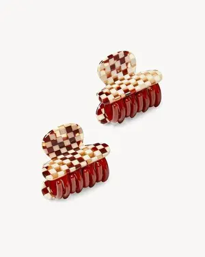 MACHETE Twin Heirloom Claw Clips - Tortoise Checker