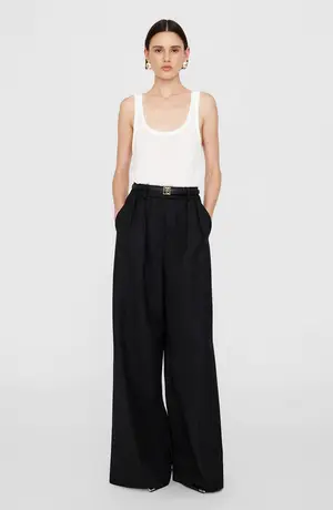 ANINE BING Lou Wide Leg Trouser - Black