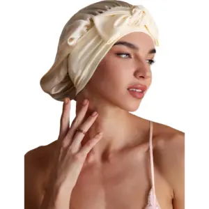SILKSILKY Bowknot Tie Bonnet - Beige