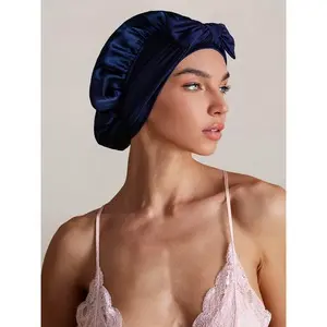 SILKSILKY Bowknot Tie Bonnet - Darkblue