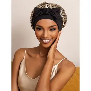 SILKSILKY Bowknot Tie Bonnet - Leopard
