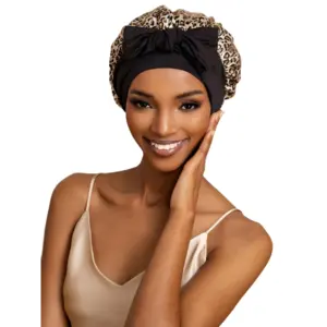 SILKSILKY Bowknot Tie Bonnet - Leopard