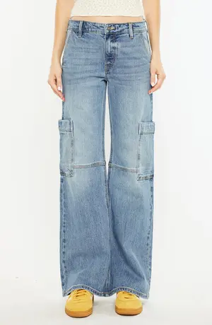 KANCAN Low Rise X-cargo Jeans - Medium Wash
