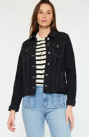 KANCAN Jane Denim Trucker Jacket - Black