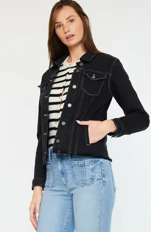 KANCAN Jane Denim Trucker Jacket - Black