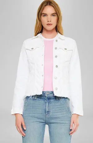 KANCAN Jane Denim Trucker Jacket - White