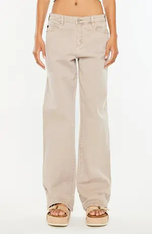 KANCAN Penny Low Slung Baggy Jeans - Tan