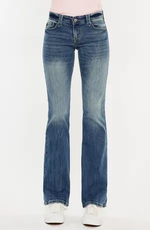 KANCAN Jewel Low-rise Bootcut Jeans - Medium Wash