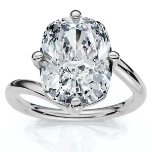 BLISS DIAMOND 4ct Atelier Solitaire Diamond Engagement Ring - 14k White Gold