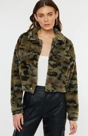 KANCAN Jax Camo Faux Fur Jacket