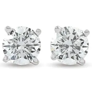 BLISS DIAMOND 2 Ct 14k Gold Moissanite Stud Earrings - 14k White Gold