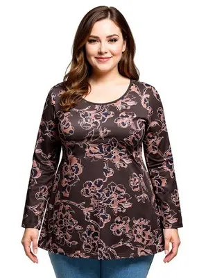 24seven Comfort Apparel Long Sleeve Kaftans Tunics