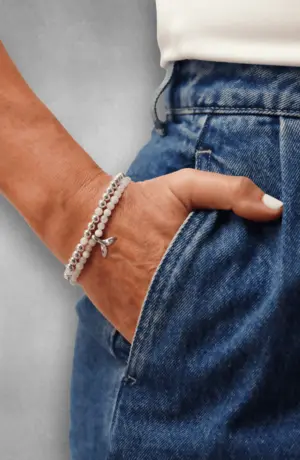 EMMA RAE Sterling "whale Tail" Double-wrap Bracelet