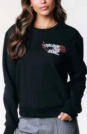 COLOURFUL REBEL Flower Logo Relaxed Sweatshirt
