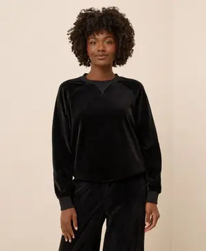 PACT Pure Velour Crew Sweatshirt - Black