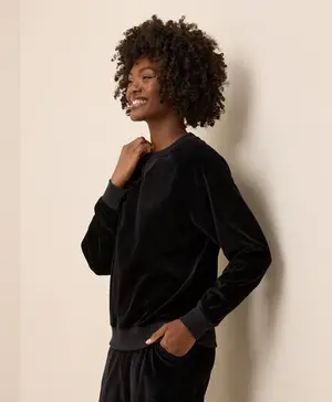 PACT Pure Velour Crew Sweatshirt - Black