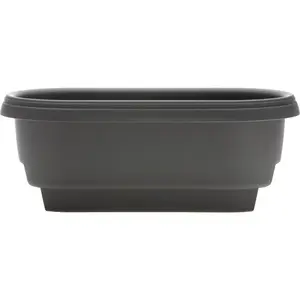 BLOEM Modica Deck Rail Round Planter - Gray