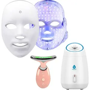 PURSONIC Ultimate 3-in-1 Led Light Therapy & Facial Spa Bundle - White