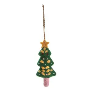 TAG Holiday Handcrafted Multicolor Felt Tree Ornaments Decor - Multicolored