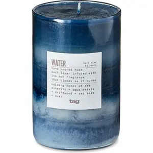 TAG Water Themed Scented Paraffin Wax Pillar Candle Medium - Blue